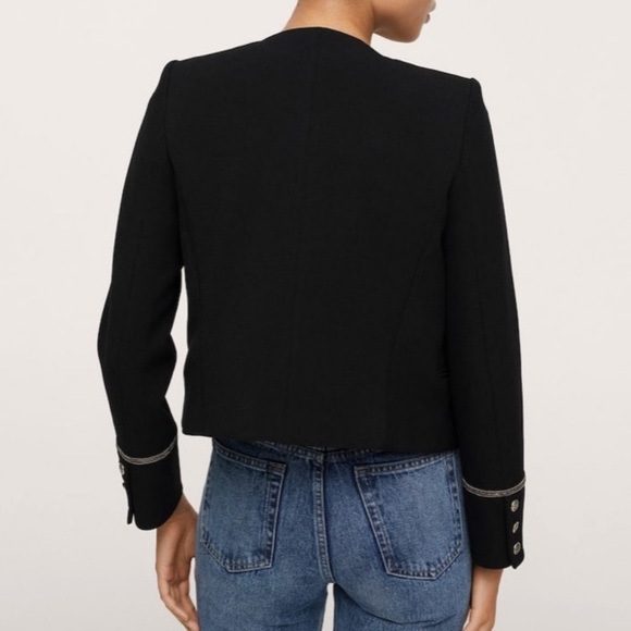 Mango | Jackets & Coats | New Mango Black Double Breasted Gold Button ...